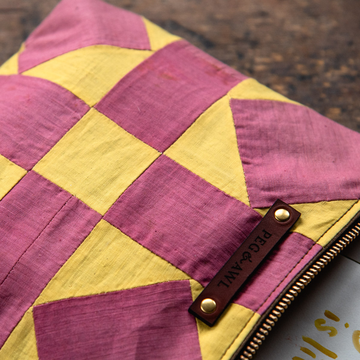 Custom Pouch with Antique Quilt Block: Arianne – Peg and Awl