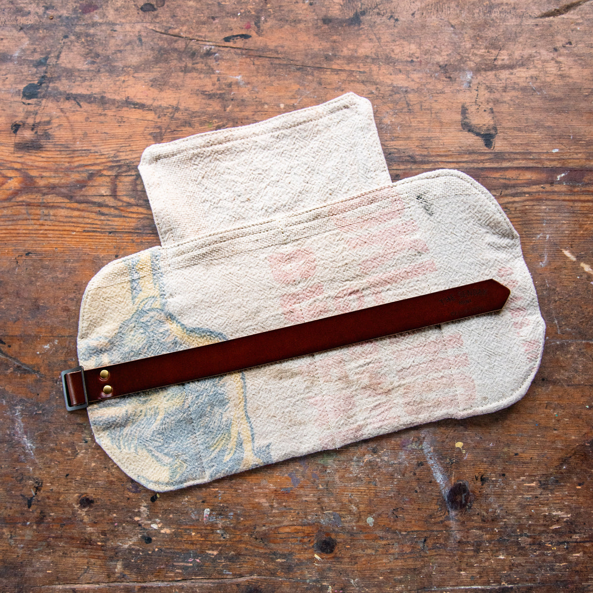 Sendak Mini Artist Roll with Vintage Feedsack: Bull – Peg and Awl