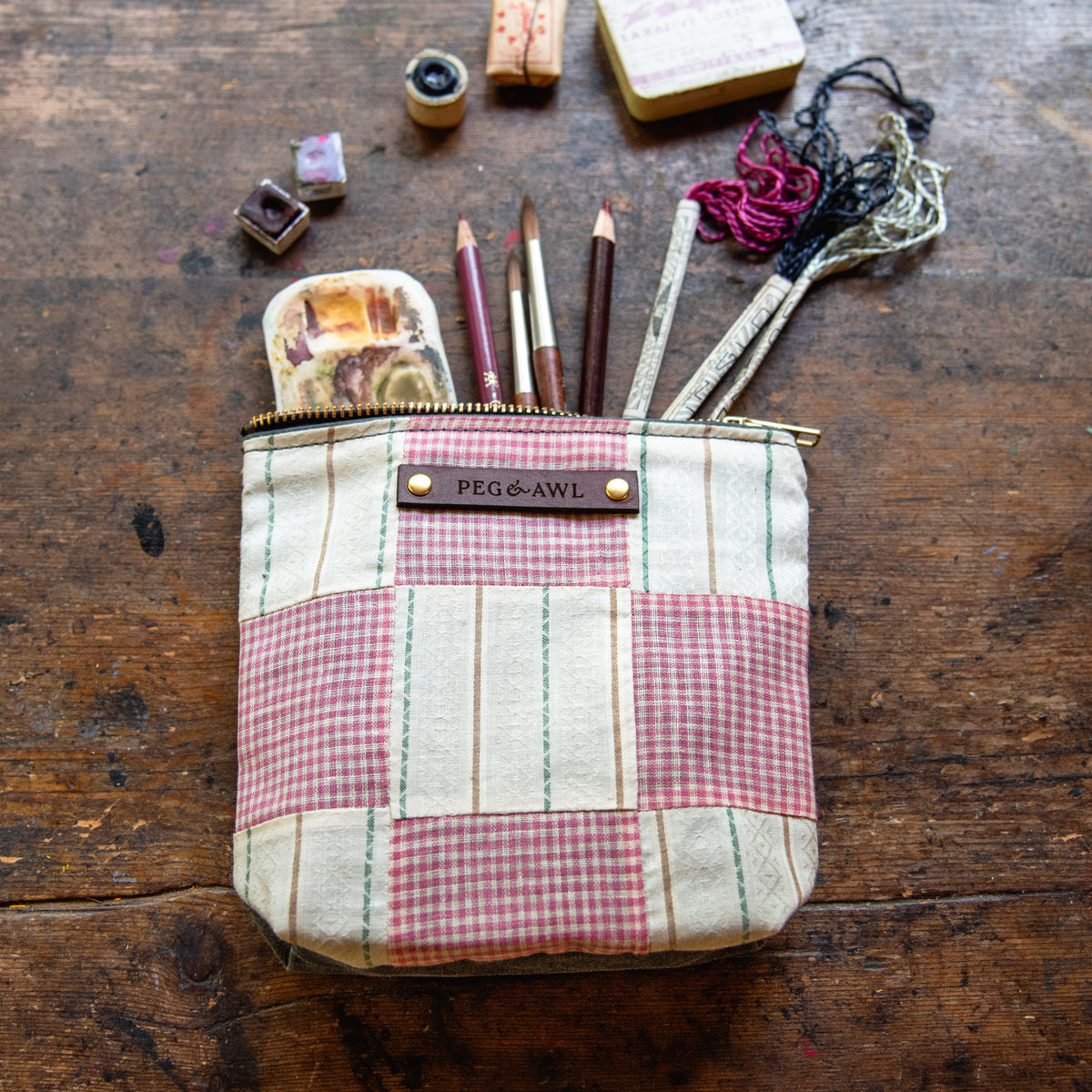 Custom Pouch with Early 1900s Quilt Block: Dottie – Peg and Awl