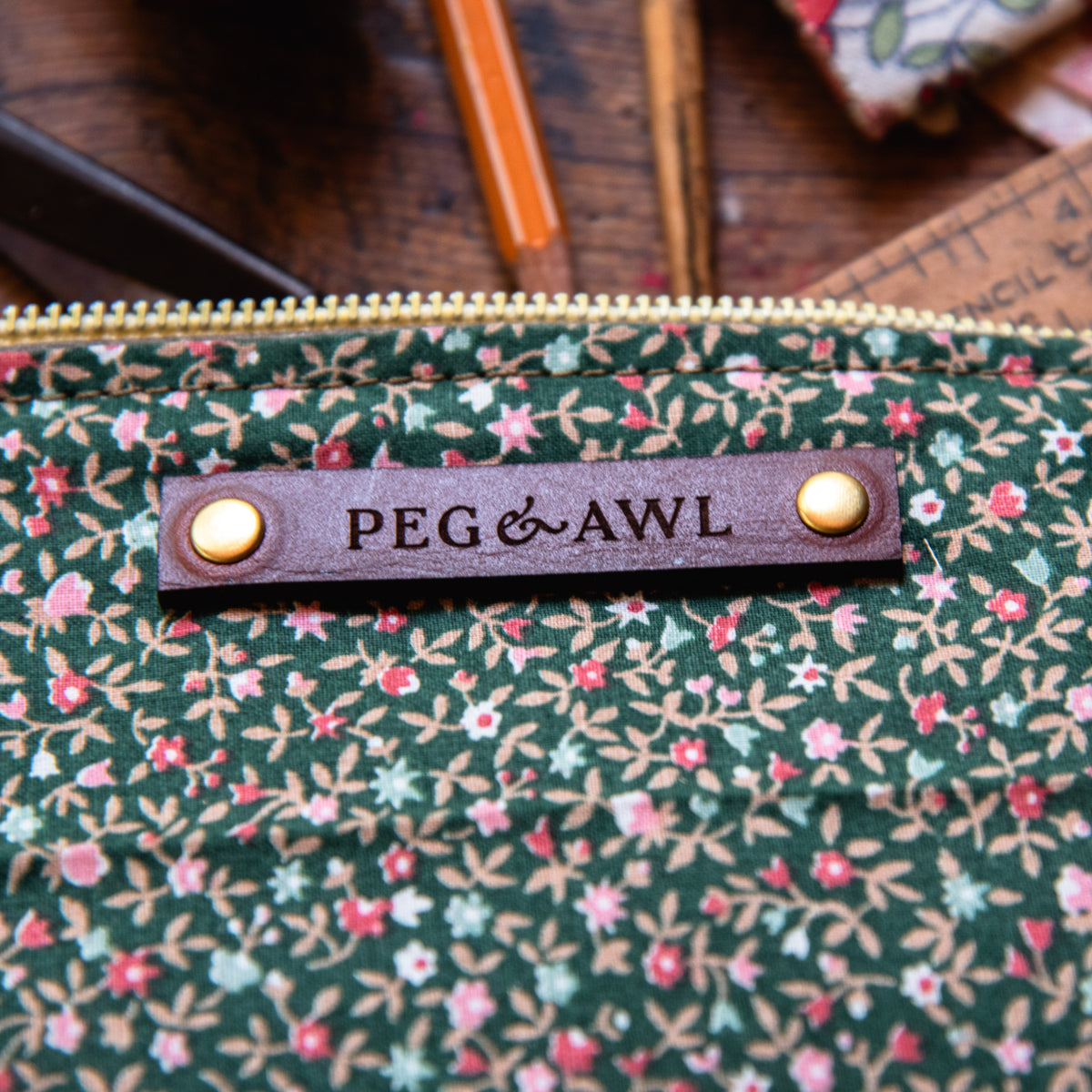 Essentials Pouch with Vintage Cotton: Edna – Peg and Awl