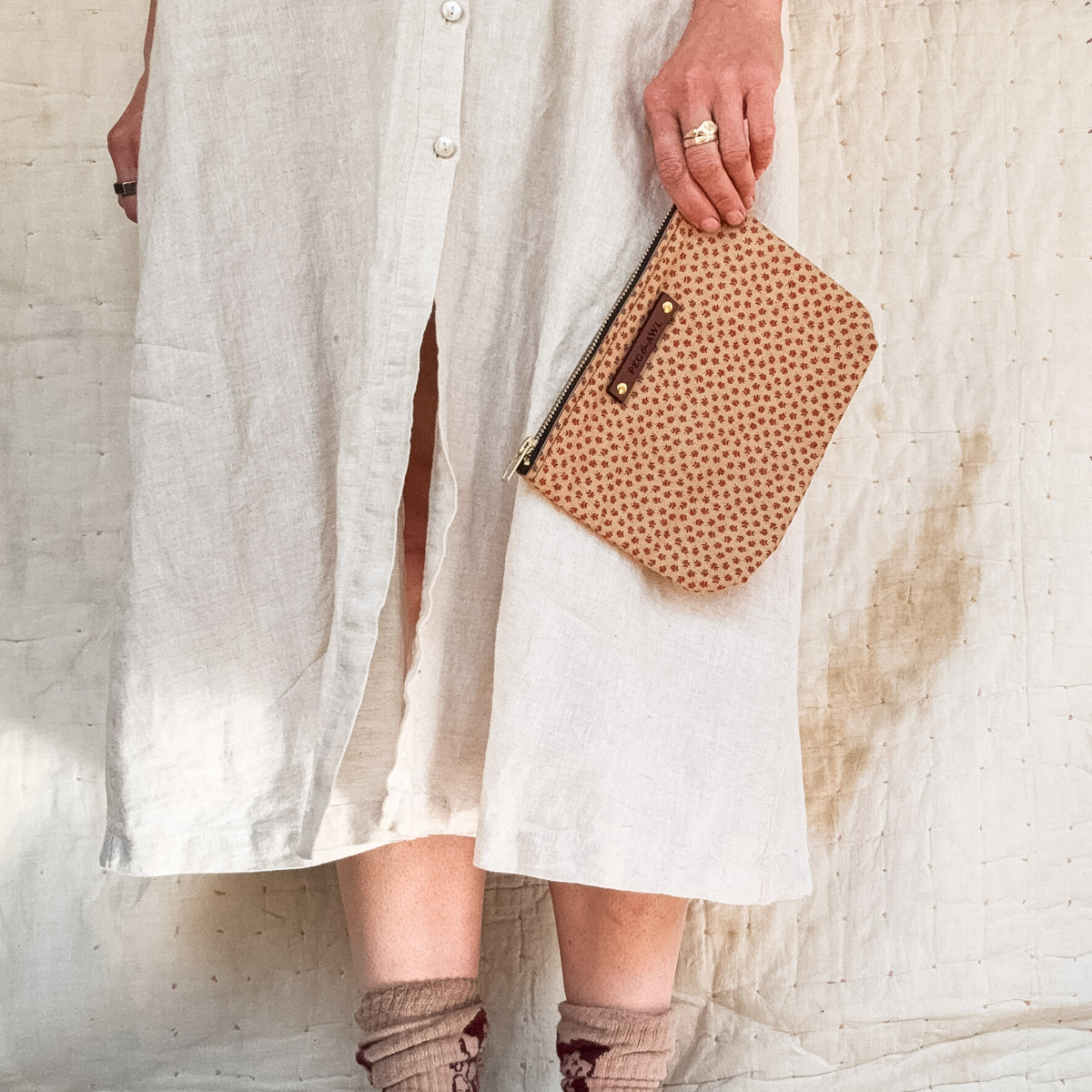 Keeper Pouch with Vintage 1970s Cotton: Gwennie – Peg and Awl