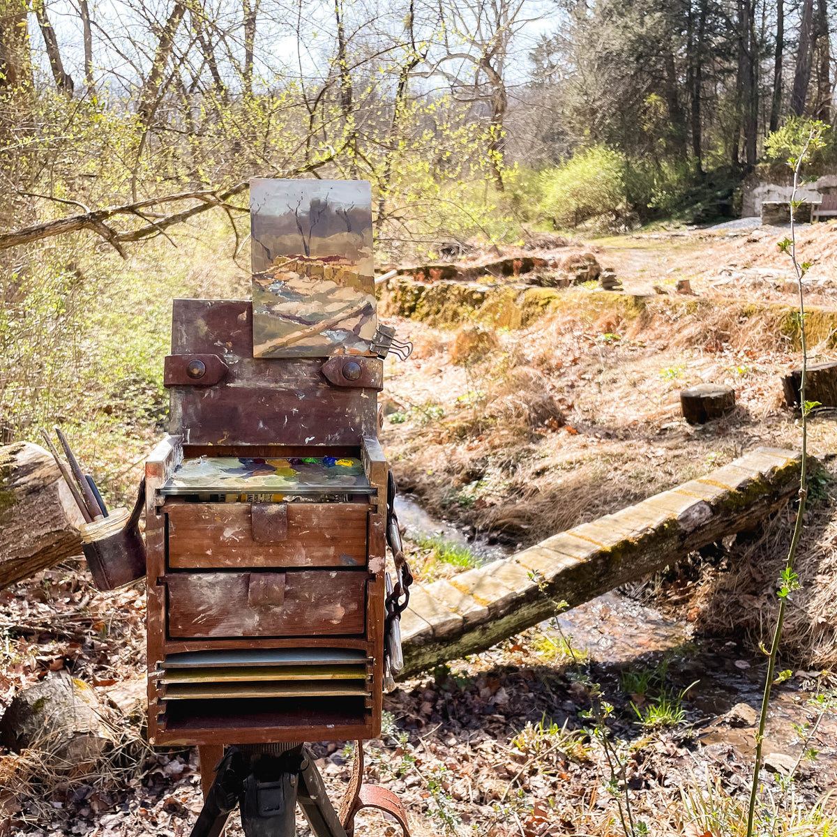 Framed Original Plein Air Painting by Walter Kent: Harmony Hill Ruins ...