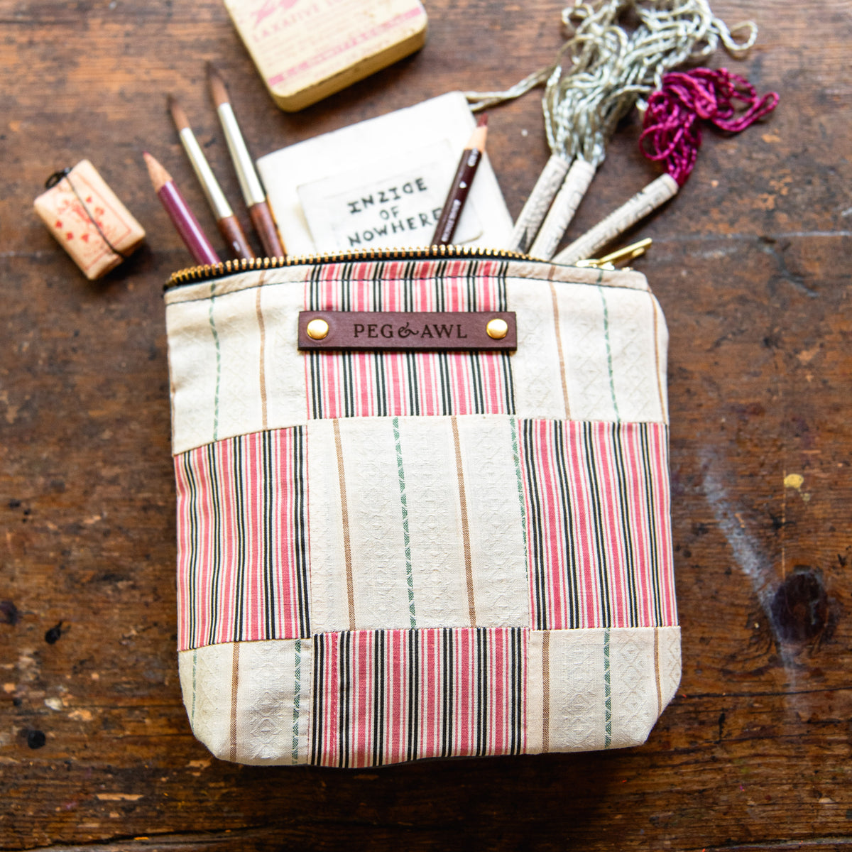 Custom Pouch with Early 1900s Quilt Block: Maddie – Peg and Awl