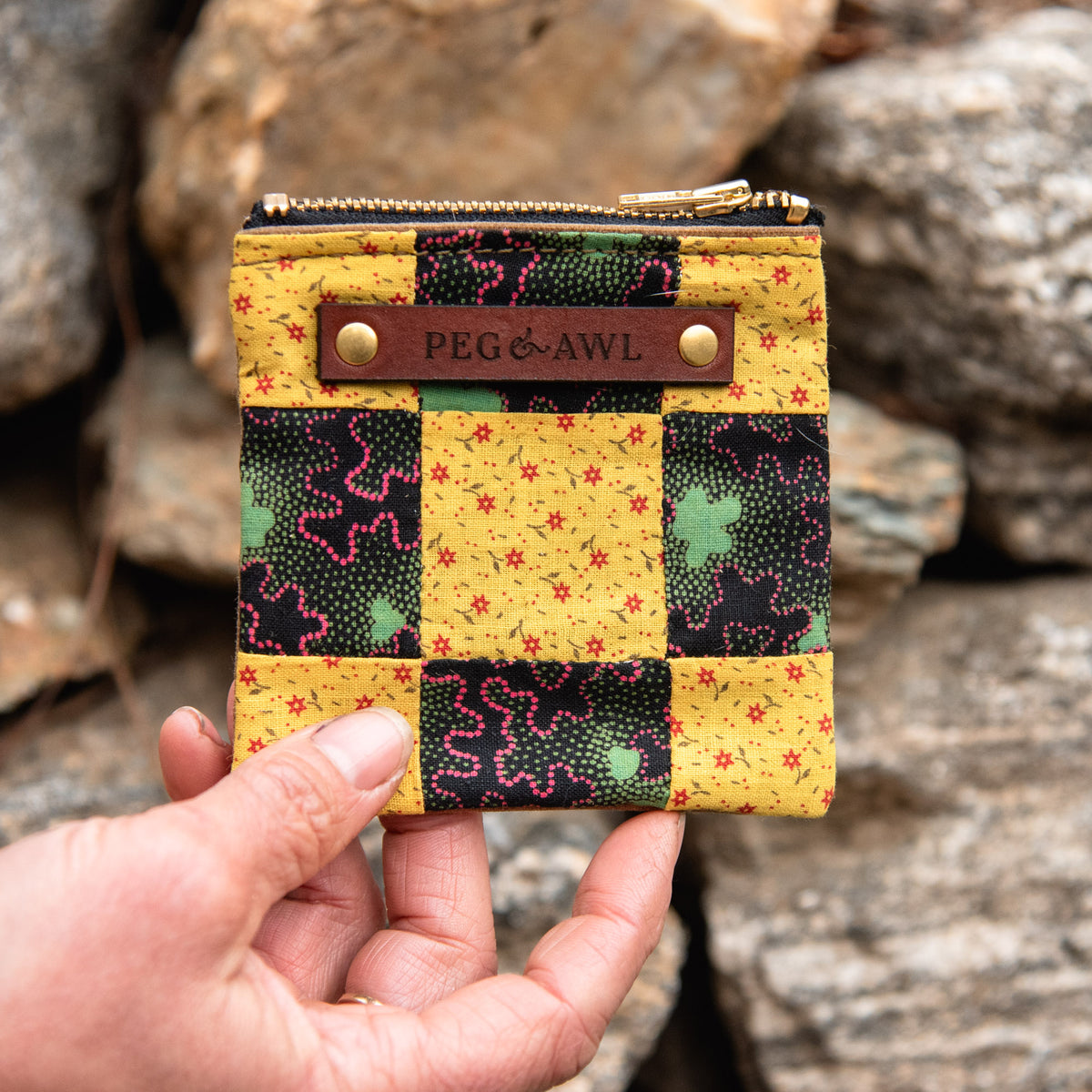 Custom Pouch with Antique Quilt Block: Nellie – Peg and Awl