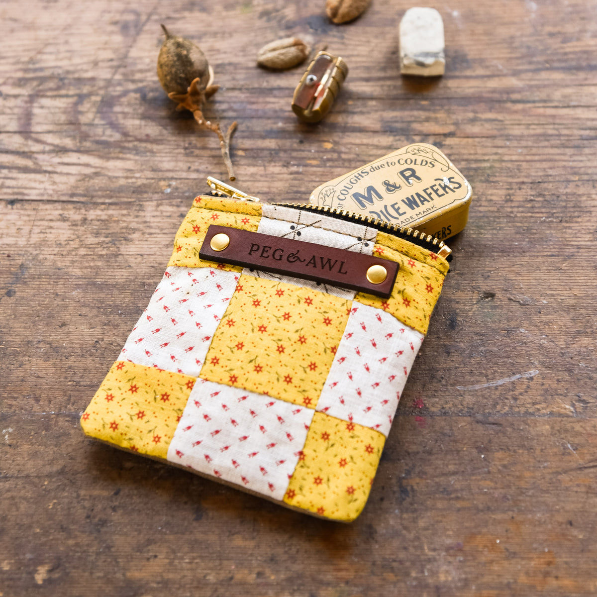 Custom Pouch with Antique Quilt Block: Nathalie – Peg and Awl