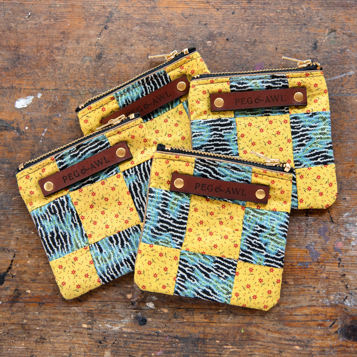 Custom Pouch with Antique Quilt Block: Nei – Peg and Awl