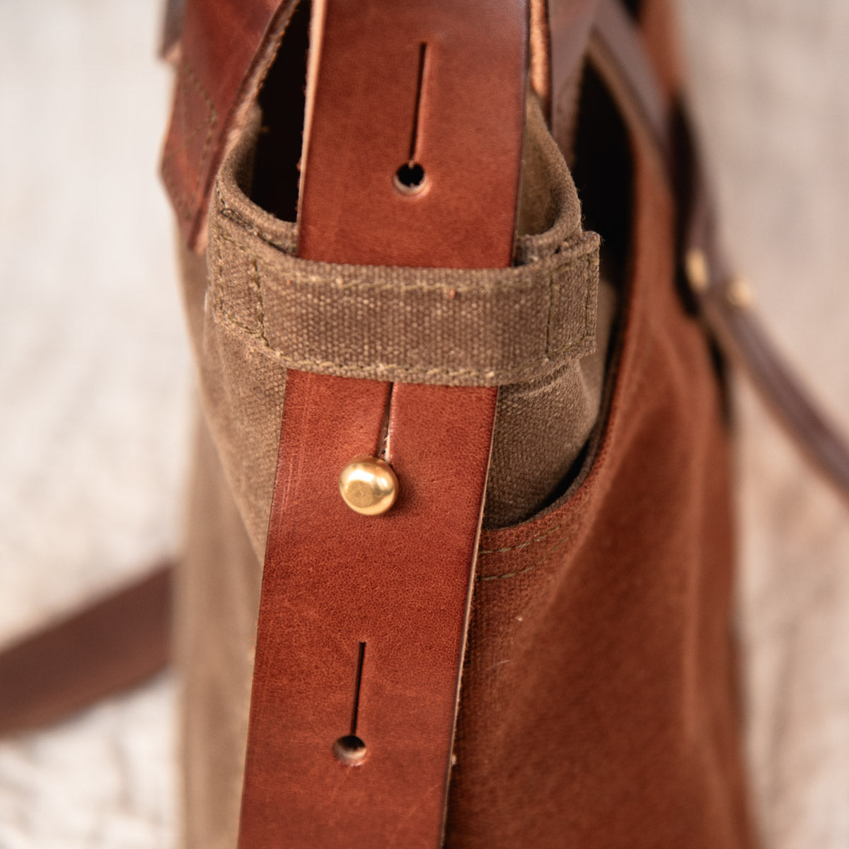Mini Tote with Mid-Century U.S. Mailbag: U.S. Mail – Peg and Awl
