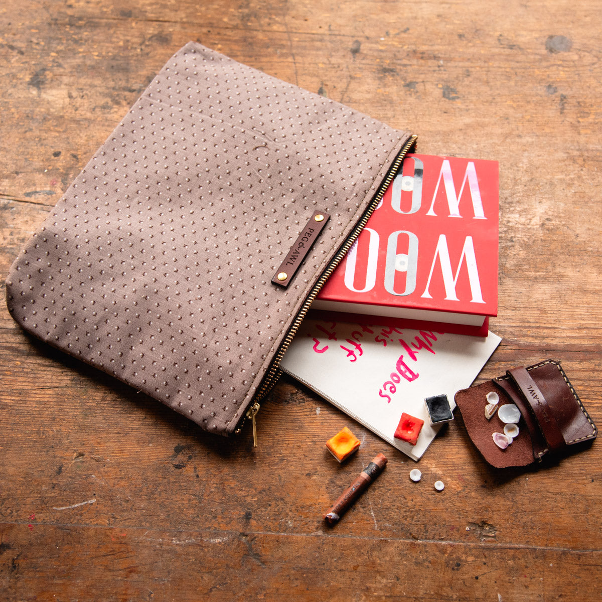 Maker Pouch with Mid-Century Dressmaker’s Fabric: Florence – Peg and Awl