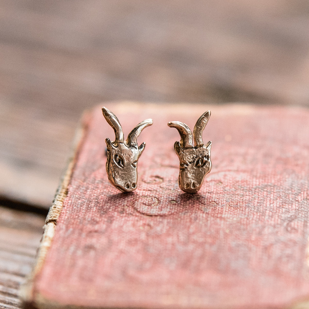 Foundlings Earrings: Ivy (Goat) – Peg and Awl